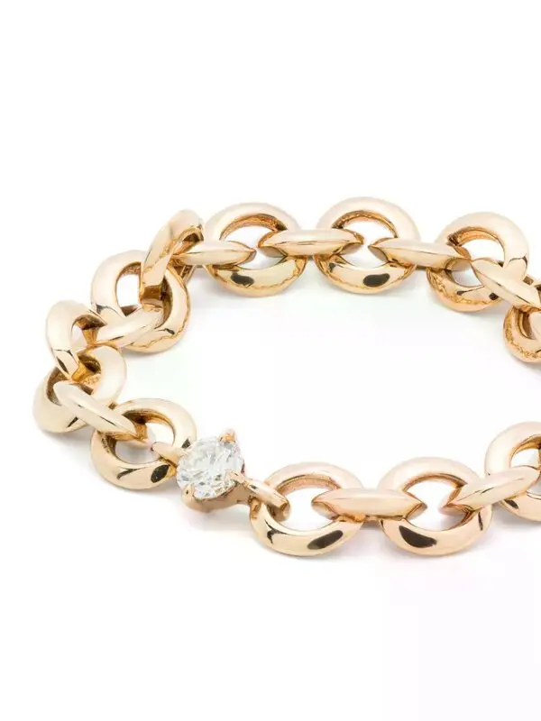 Lizzie Mandler 18kt Gold Micro Chain-link Diamond Ring