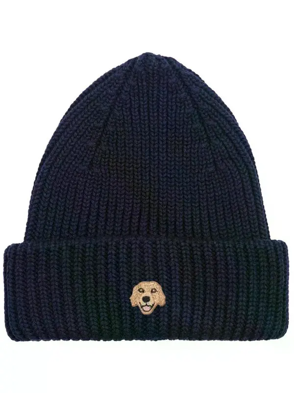 PELO FOUNDATION Dog Appliqué Beanie - Blue
