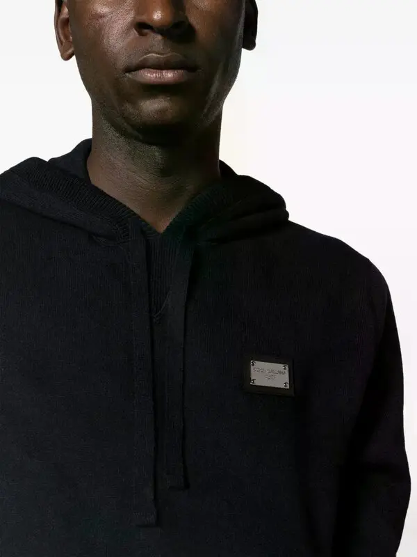 Dolce & Gabbana Logo-plaque Knitted Hoodie