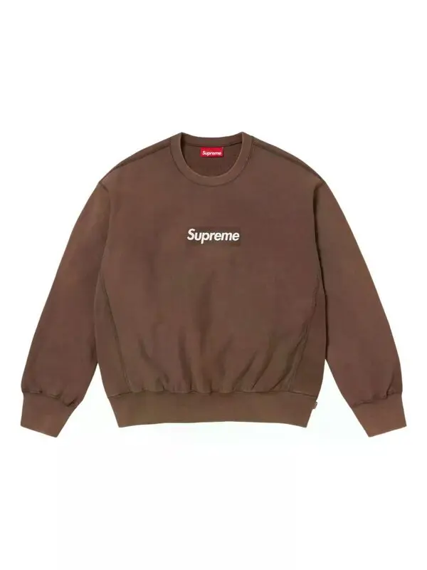 Supreme Washed Box Logo Sweatshirt - Brown