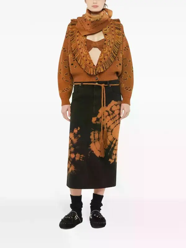 Alanui Bandana-pattern Cashmere Cardigan