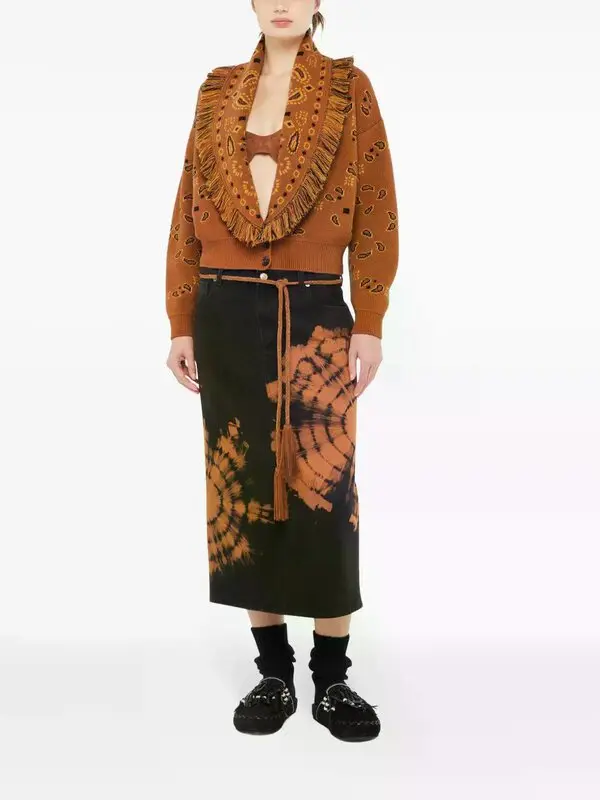 Alanui Bandana-pattern Cashmere Cardigan