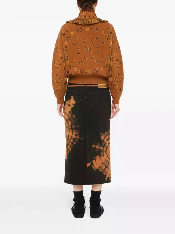 Alanui Bandana-pattern Cashmere Cardigan