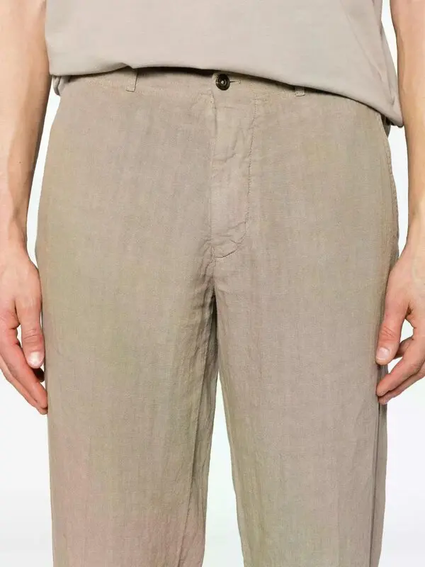 Corneliani Linen Tapered-leg Trousers - Brown