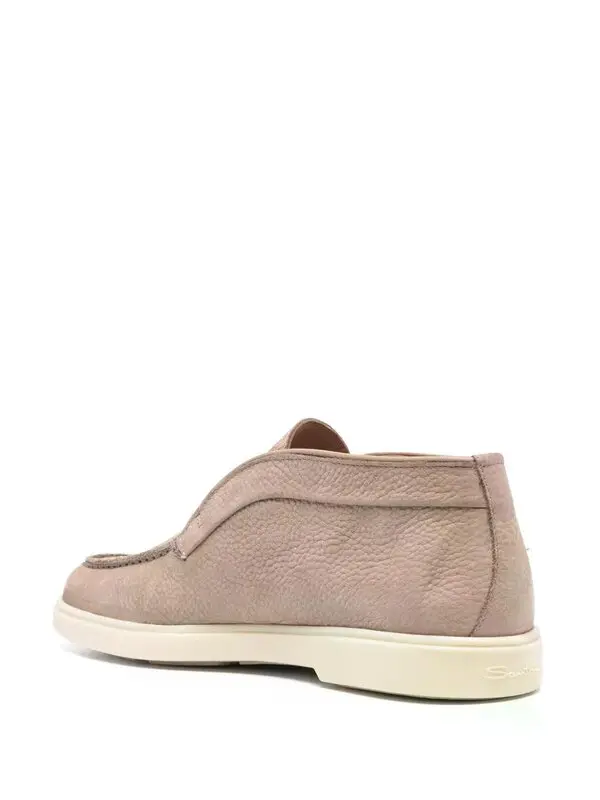 Santoni Pebbled Suede Loafers