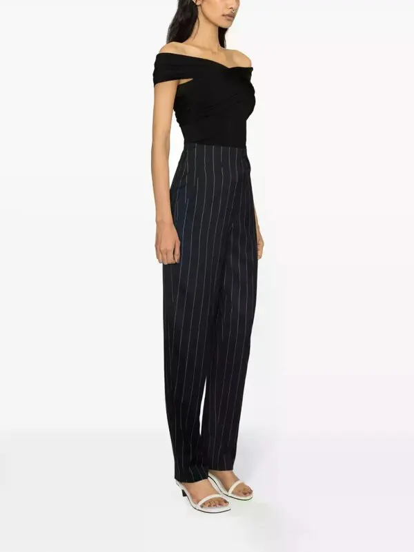 IRO PARIS Horacia Pinstriped Tapered-leg Trousers - Blue