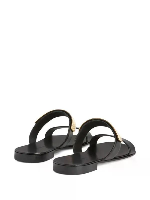 GIUSEPPE ZANOTTI Strappy Slip-on Sandals - Black