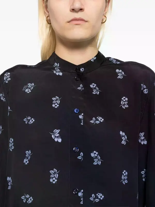 Maison Kitsuné Stand Collar Printed Shirt