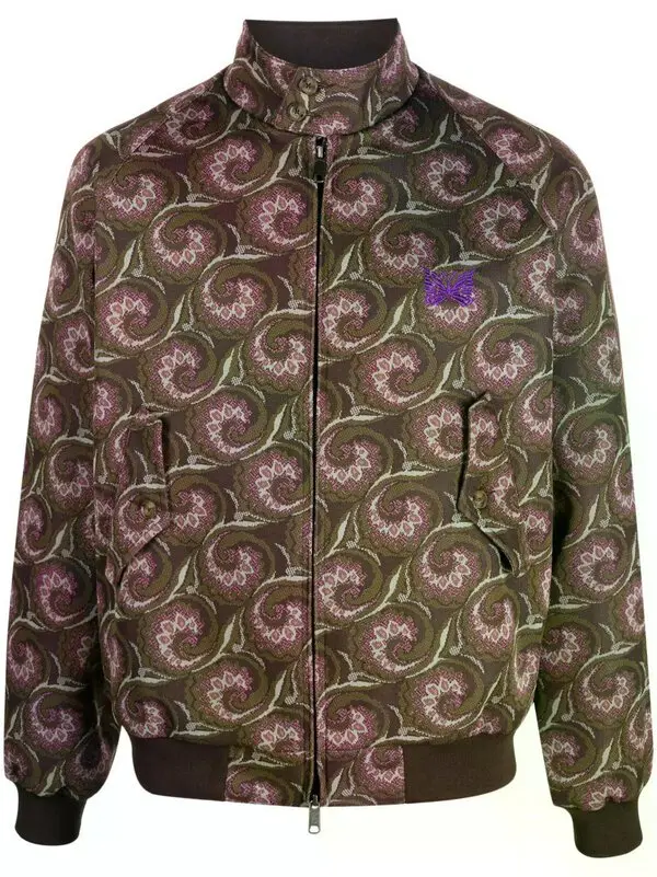 Needles Graphic Print Funnel Neck Jacket