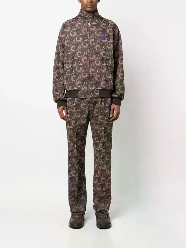 Needles Graphic Print Funnel Neck Jacket