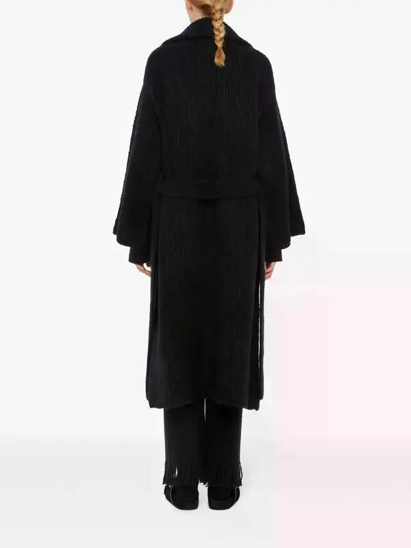 Alanui Knitted Robe Coat - Black
