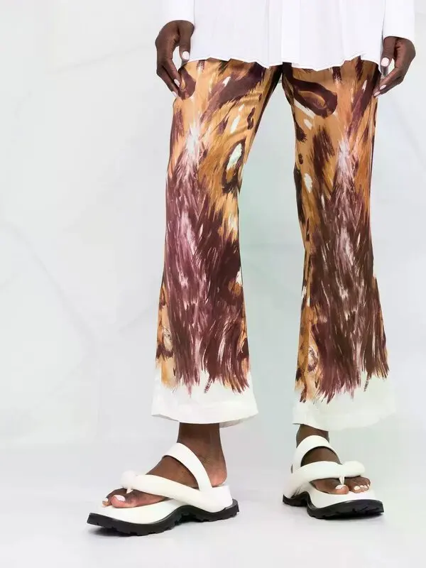 Marni Graphic-print Flared Trousers