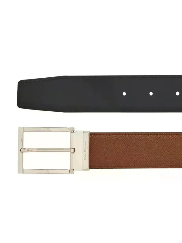 FERRAGAMO Logo-engraved Reversible Belt - Brown