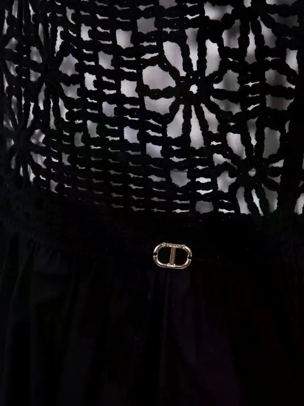 TWINSET Sleeveless Crochet Panelled Maxi Dress