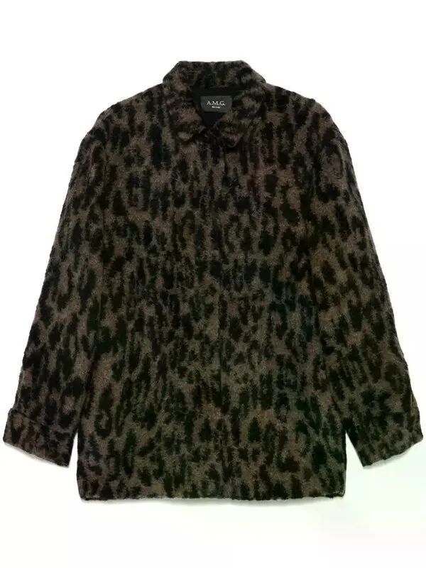 A.M.G. Wool Leopard Print Jacket