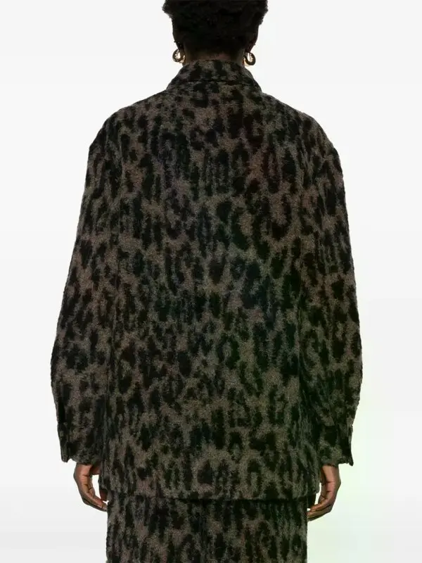 A.M.G. Wool Leopard Print Jacket