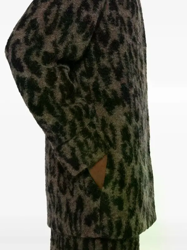 A.M.G. Wool Leopard Print Jacket