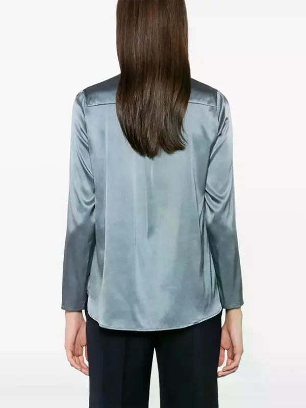 BLANCA VITA Satin Blouse - Blue