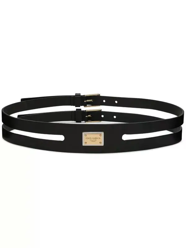 Dolce & Gabbana Logo Plaque Double Strap Belt