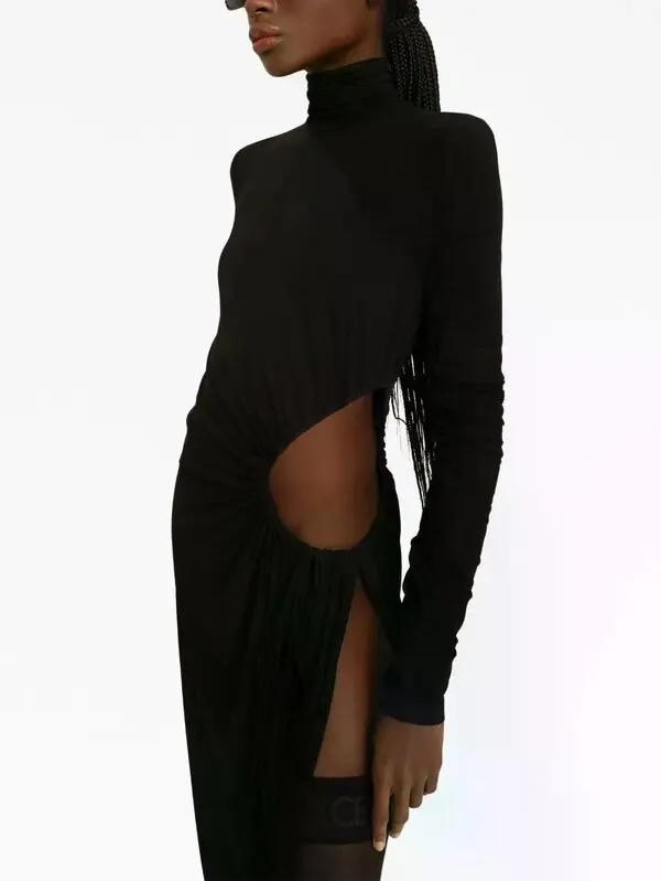 Dolce & Gabbana Midi Cut-out High-neck Dress
