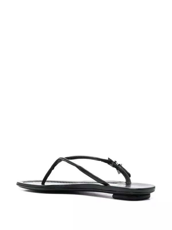 Prada Enamel Triangle-logo Thong Sandals