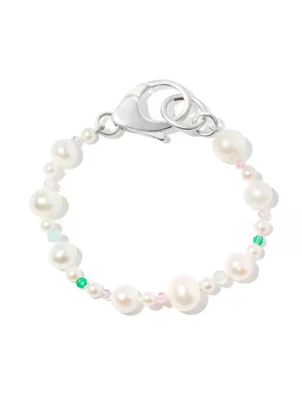 HATTON LABS Pebbles Pearl And Bead Bracelet - Silver