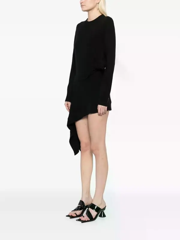 Rokh Wool Asymmetric Knitted Dress With Tie Detail