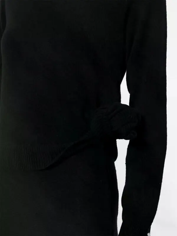 Rokh Wool Asymmetric Knitted Dress With Tie Detail