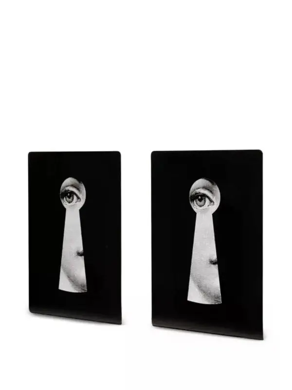 FORNASETTI Serratura Bookends Set - Black