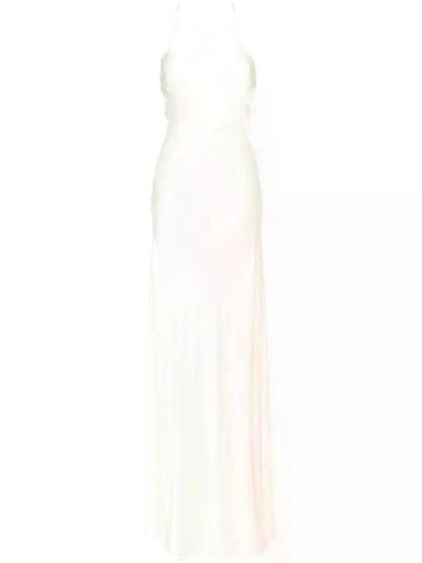 Michelle Mason Cutout Detail Gown - White