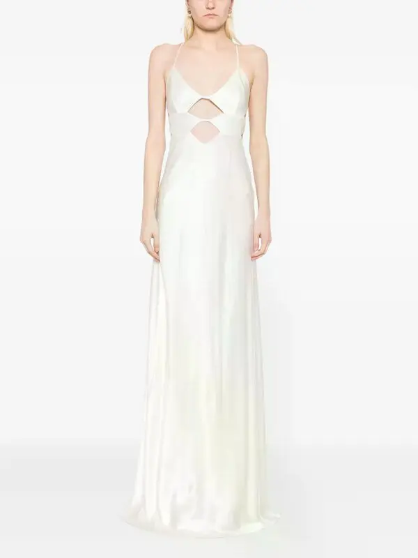 Michelle Mason Cutout Detail Gown - White