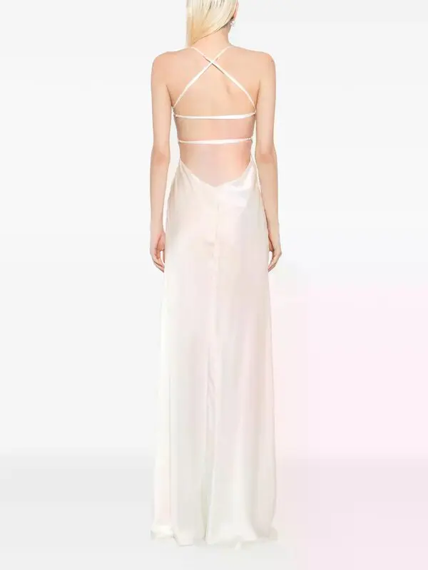 Michelle Mason Cutout Detail Gown - White