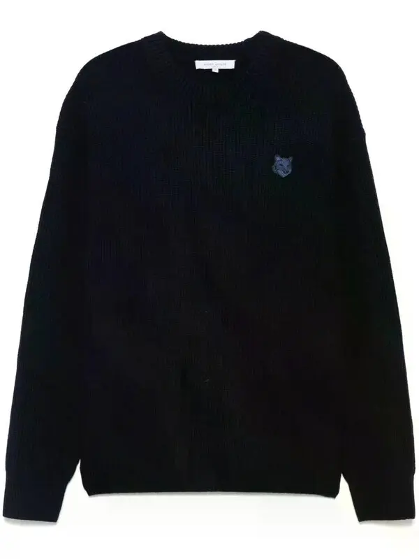 Maison Kitsuné Bold Fox Head-patch Ribbed Crewneck Sweater