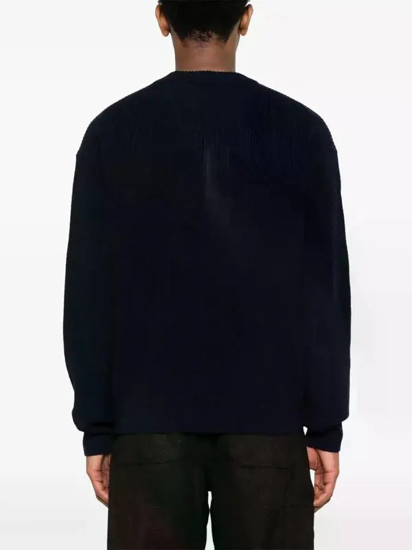 Maison Kitsuné Bold Fox Head-patch Ribbed Crewneck Sweater