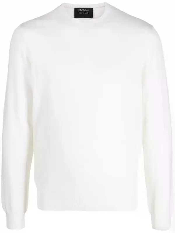 DELL'OGLIO Cashmere Crew Neck Jumper - Neutrals