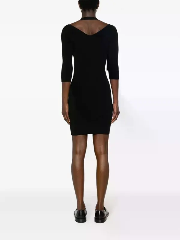 Patrizia Pepe Knitted Bodycon Minidress With Decorative Buckle