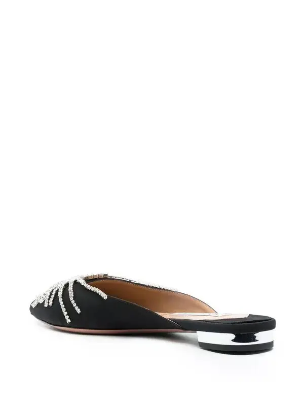 AQUAZZURA Sunshine Crystal-embellished Flat Mules