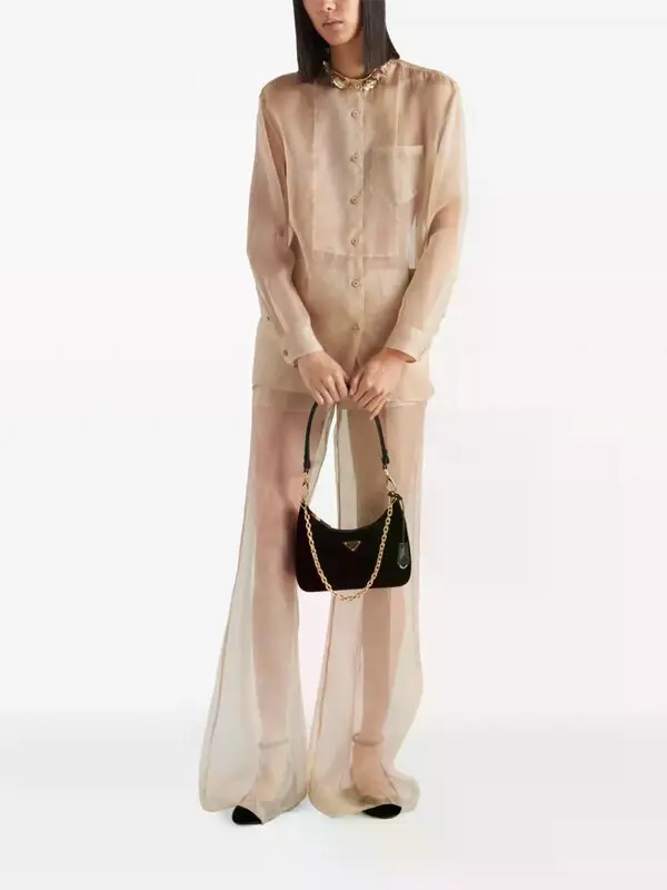 Prada Embellished Silk Organza Shirt