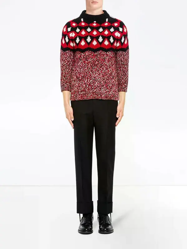 Prada Patterned Jacquard Knit Jumper
