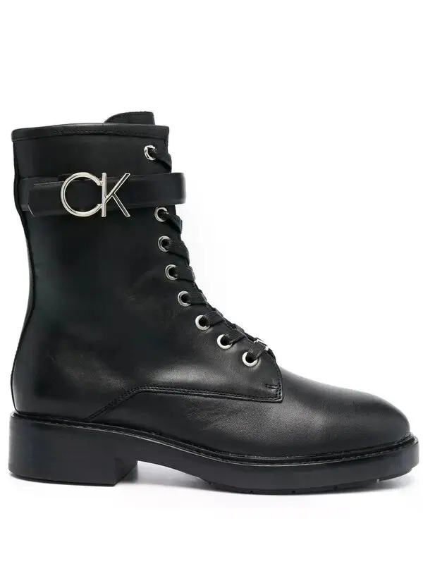 Calvin Klein Buckle Combat Boots