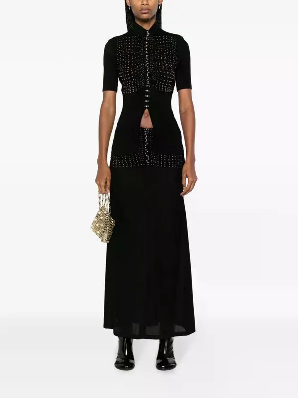 Rabanne High-waisted Studded Skirt - Black
