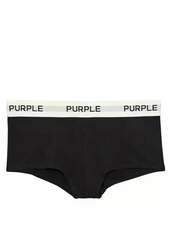 PURPLE BRAND Logo-tape Cotton Briefs - Black