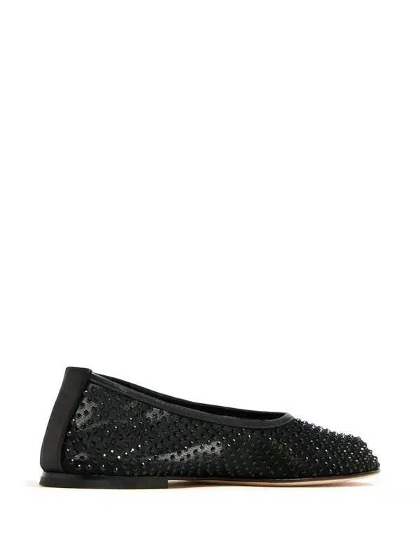 Dear Frances Balla Crystal Ballerina Shoes - Black