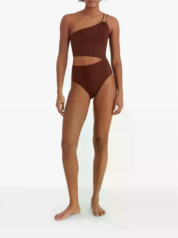 ERES One-shoulder Cut-out Swimsuit - Brown