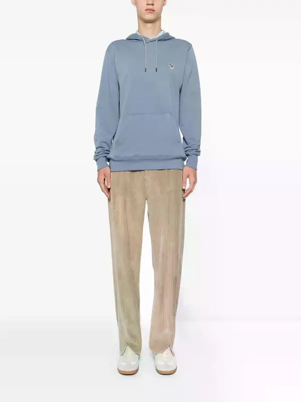 Paul Smith Zebra Logo Organic Cotton Hoodie - Blue