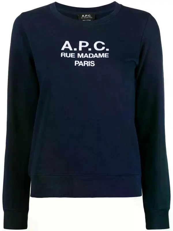 A.p.c. Tina Embroidered Cotton Sweatshirt - Blue