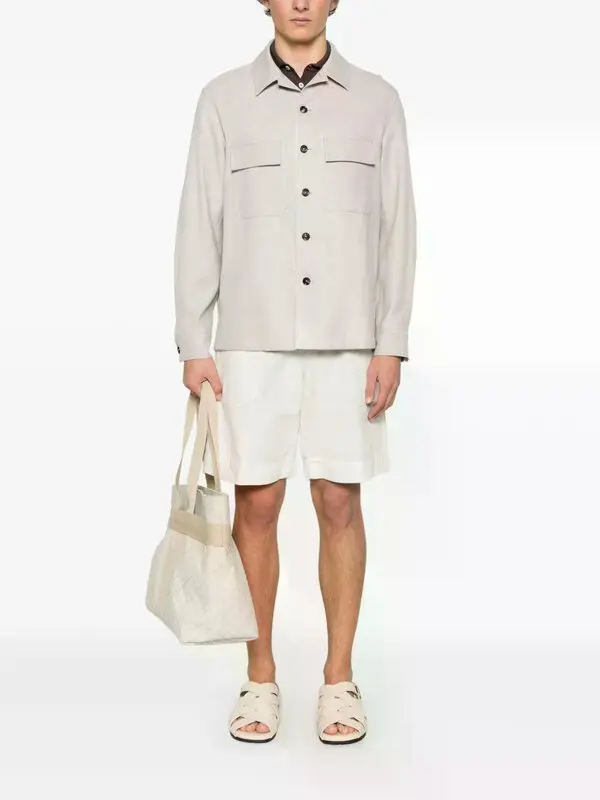 Zegna Cut-away-collar Shirt - Neutrals