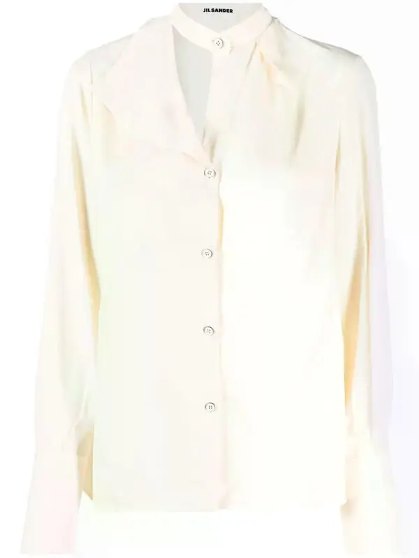 JIL SANDER Satin Shirt With Asymmetric Neck