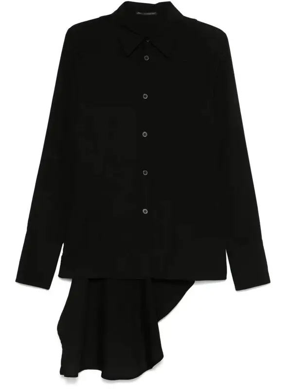 Yohji Yamamoto Cady Draped Shirt - Black
