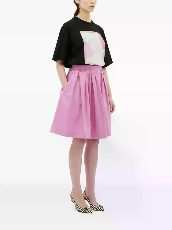 MSGM Pleated Skirt With Side Zip Fastening